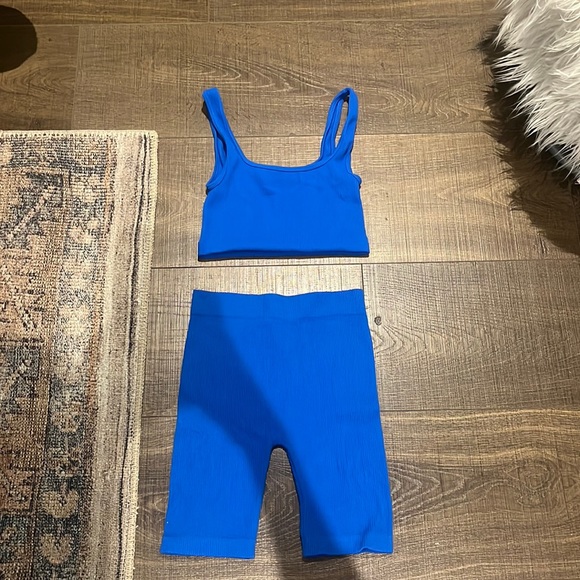 Zara | Shorts | Zara Electric Blue Workout Set | Poshmark